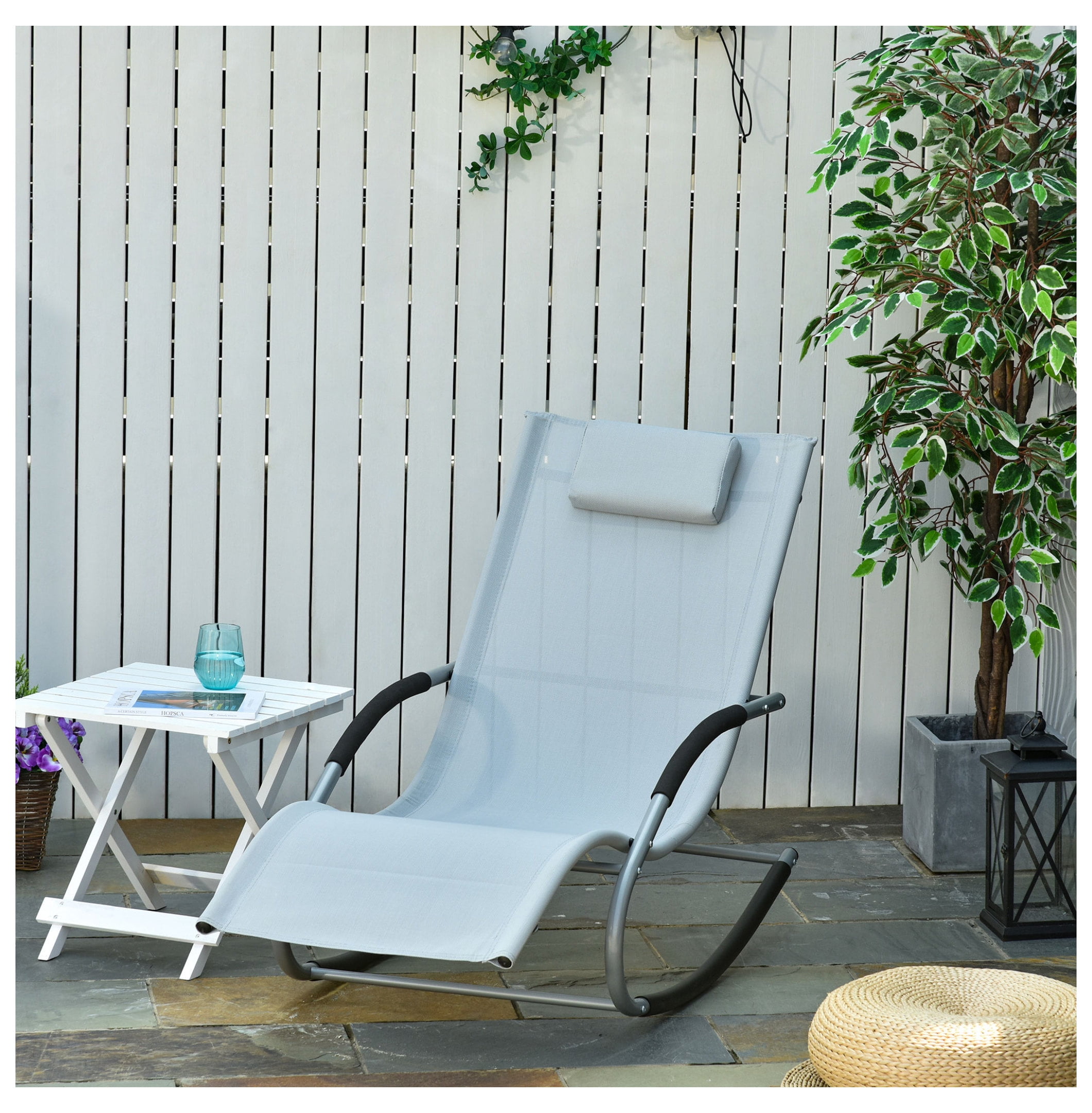 Zero Gravity Rocking Chair Outdoor Recliner Lounge, Patio Rocker with ...
