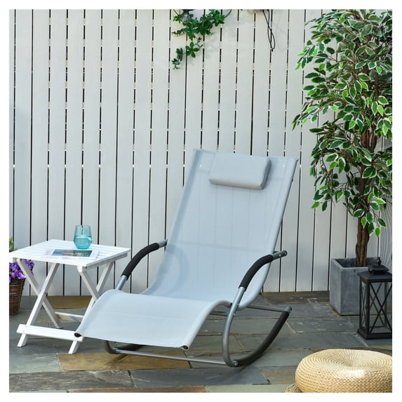 Zero Gravity Rocking Chair Outdoor Recliner Lounge, Patio Rocker with ...