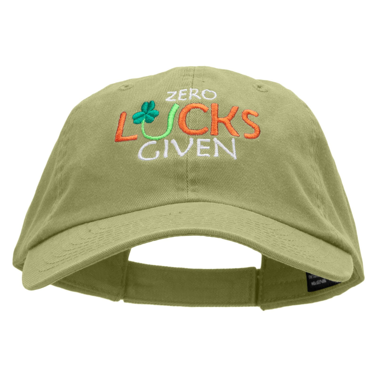 Zero Lucks Given Embroidered Low Profile Dyed Cotton Twill Cap - Cactus ...