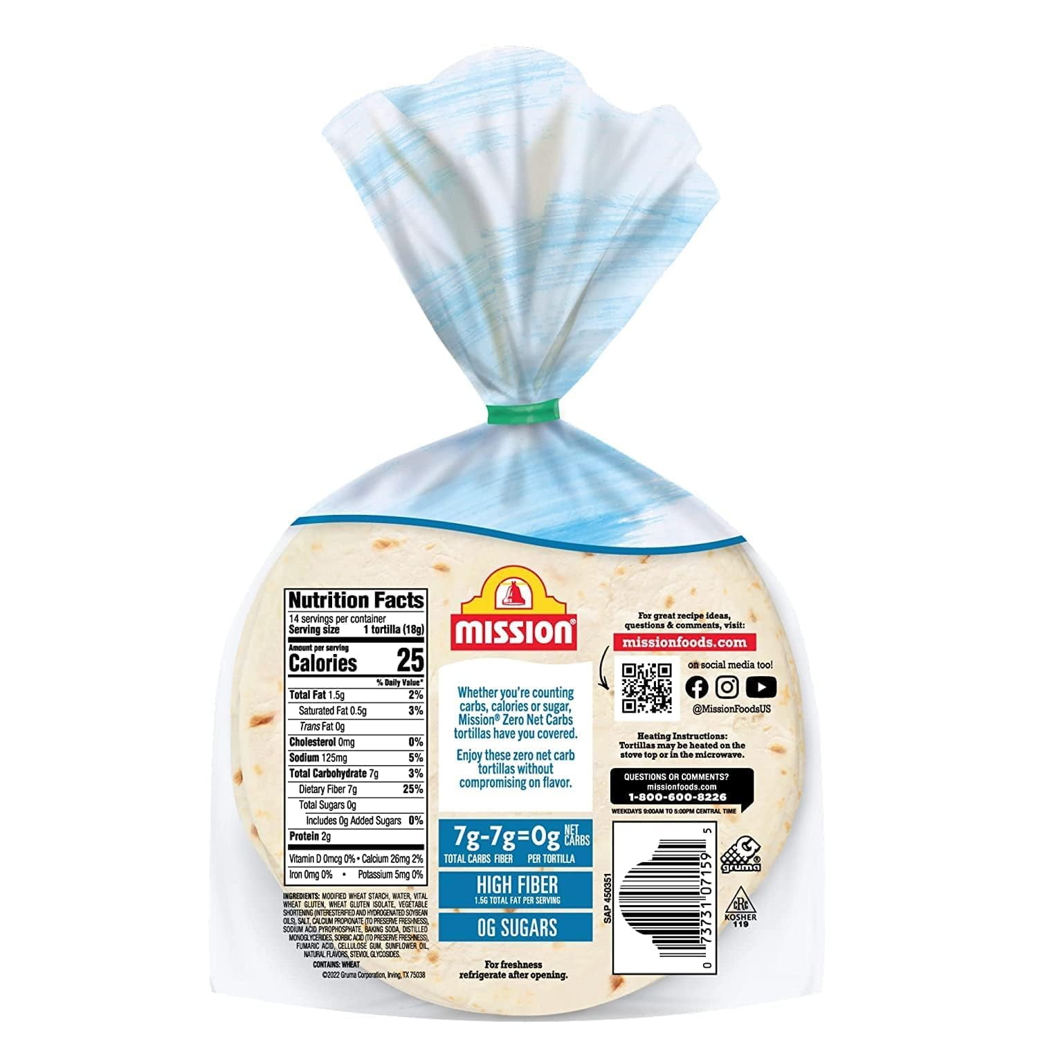 Zero Net Carbs Original Flour Tortillas, 14 Count, 4.5"" Street Taco ...