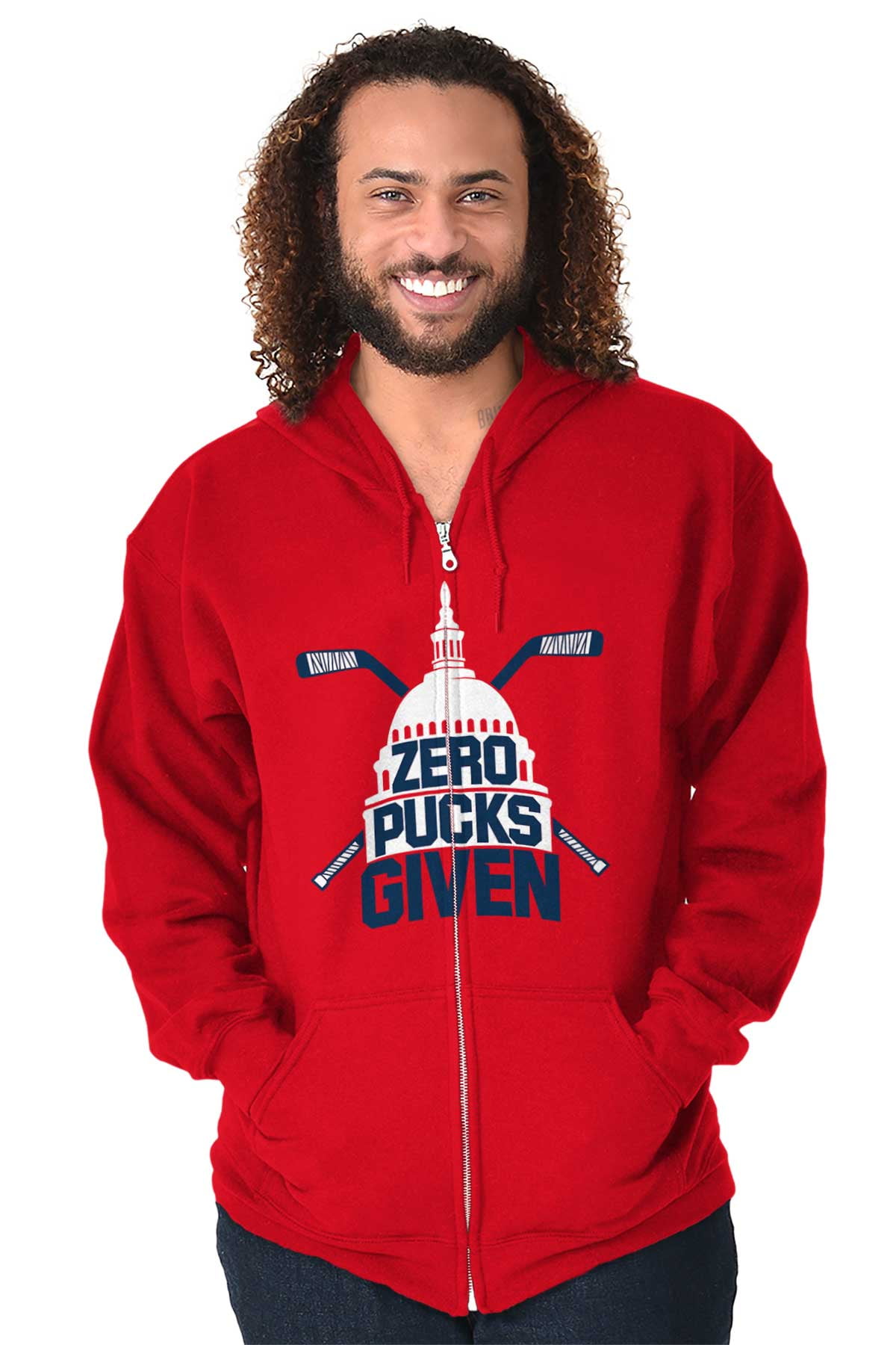 Zero Pucks Given Ice Hockey Sports Unisex Plus Size Zip Hoodie Brisco ...
