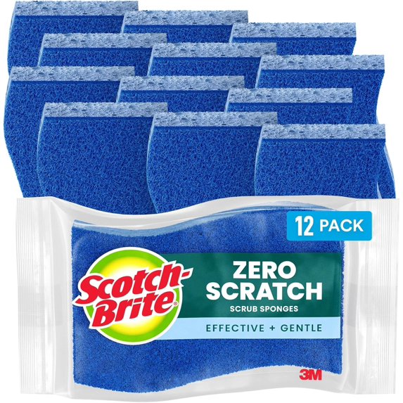 Zero Scratch Scrub Sponge, 12 Kitchen Sponges for Cleaning Around the ...