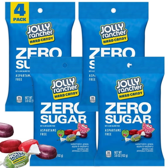 Zero Sugar Jolly Ranchers Hard Candy, 3.6 Ounce Bag (Pack of 4), Sugar ...