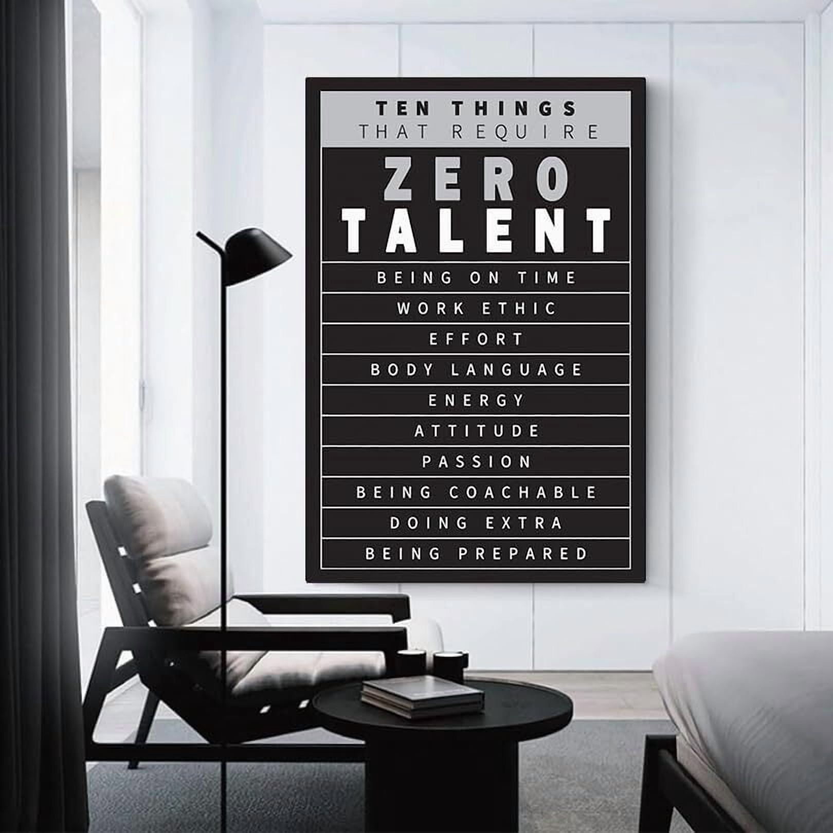 Zero Talent Required Inspirational Quote Poster Blue Ver - Walmart.com