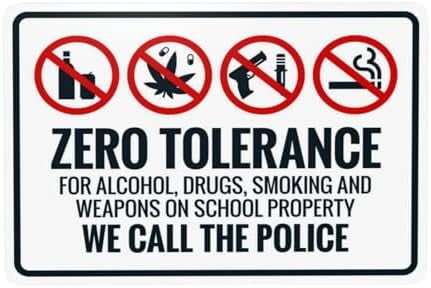 Zero Tolerance For Drugs Smoking And Weapons On School Property We Call ...