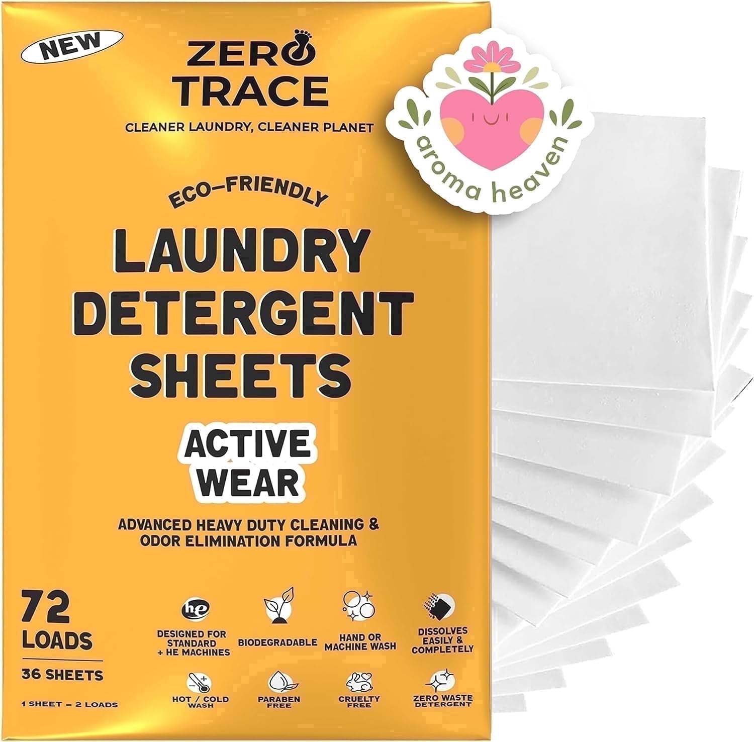 Zero Trace, Laundry Detergent Sheets, Active Wear 50ct - Walmart.com