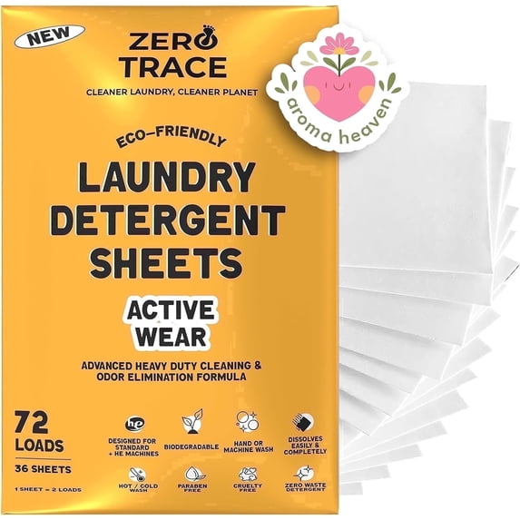 Zero Trace, Laundry Detergent Sheets, Active Wear 50ct - Walmart.com