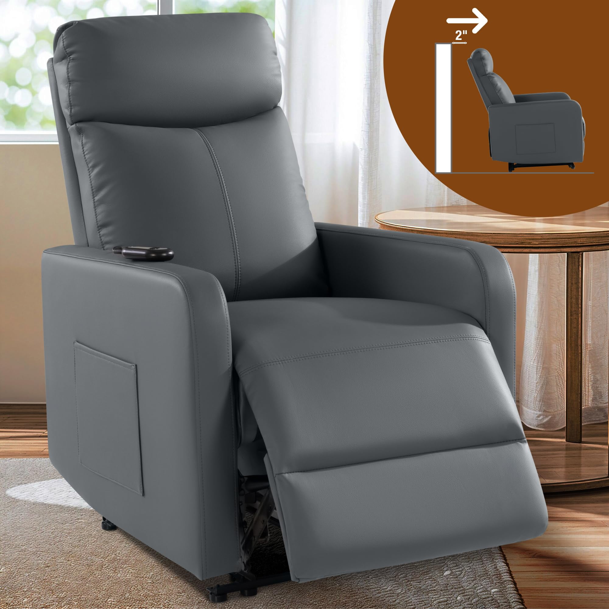 Zero Wall Power Recliner Chairs, Small Recliner for Small Spaces and ...