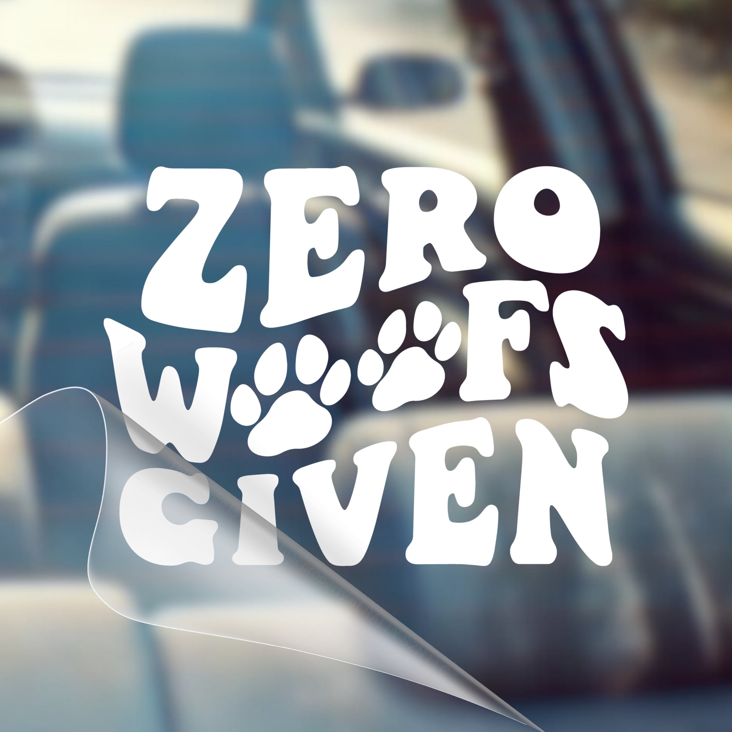 Zero Woofs Given - Funny Car Vinyl Decal Bumper Sticker for Car, Wall ...