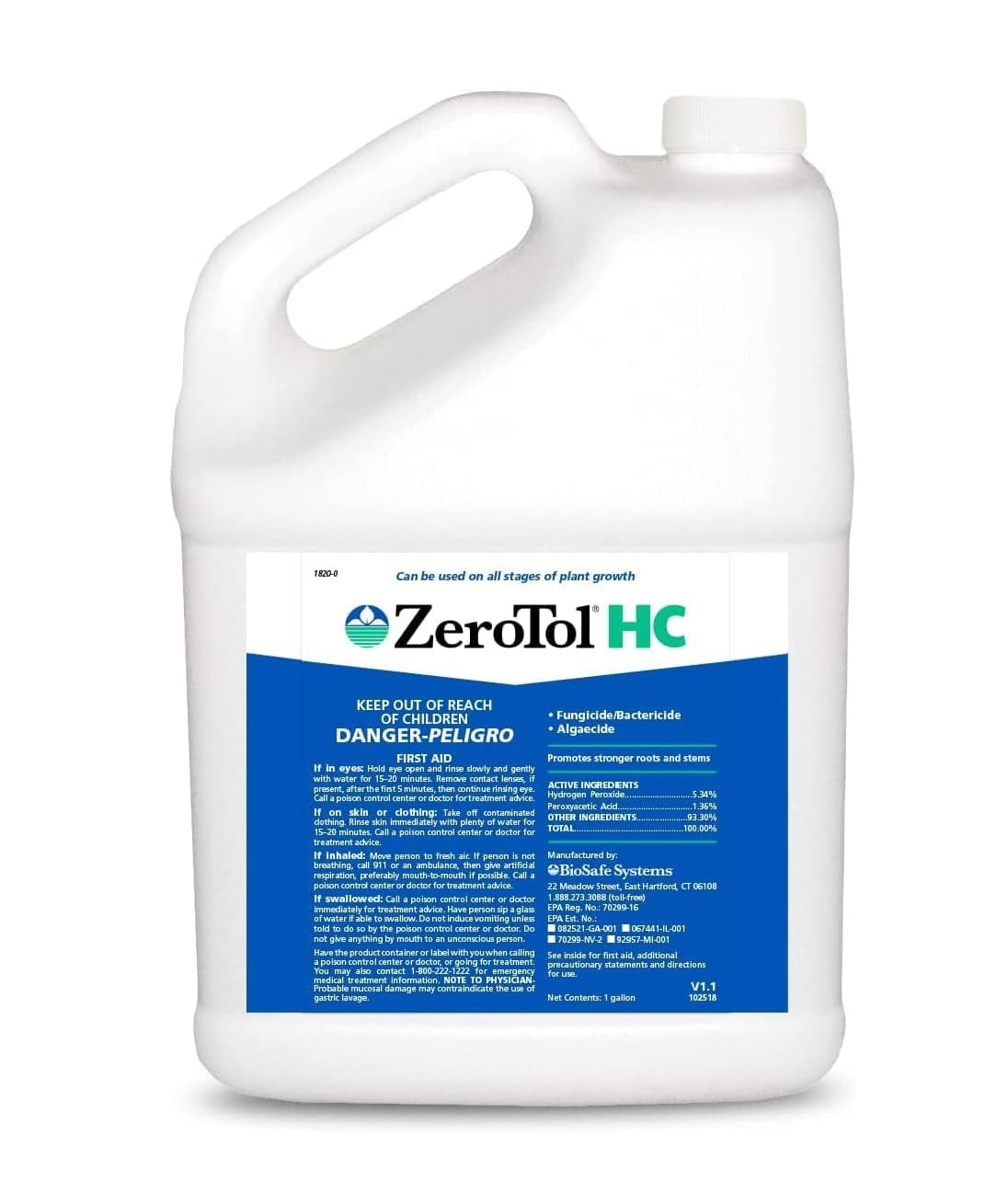 ZeroTol HC Algaecide, Bactericide, Fungicide, 128 fl oz, Broad-Spectrum ...