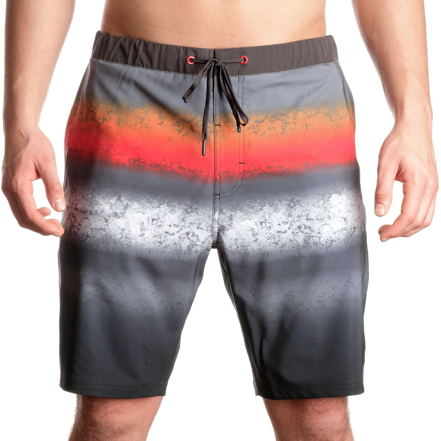 ZeroXposur Men's Stretch Swim Trunks w/ Diagonal Pocket (Black Waxed, L ...