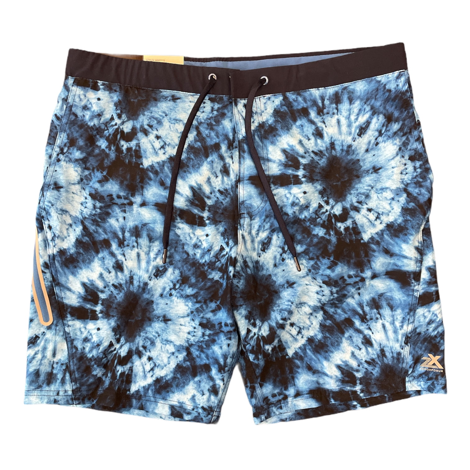 ZeroXposur Men's Stretch Swim Trunks w/ Diagonal Pocket (Navy Dive, L ...