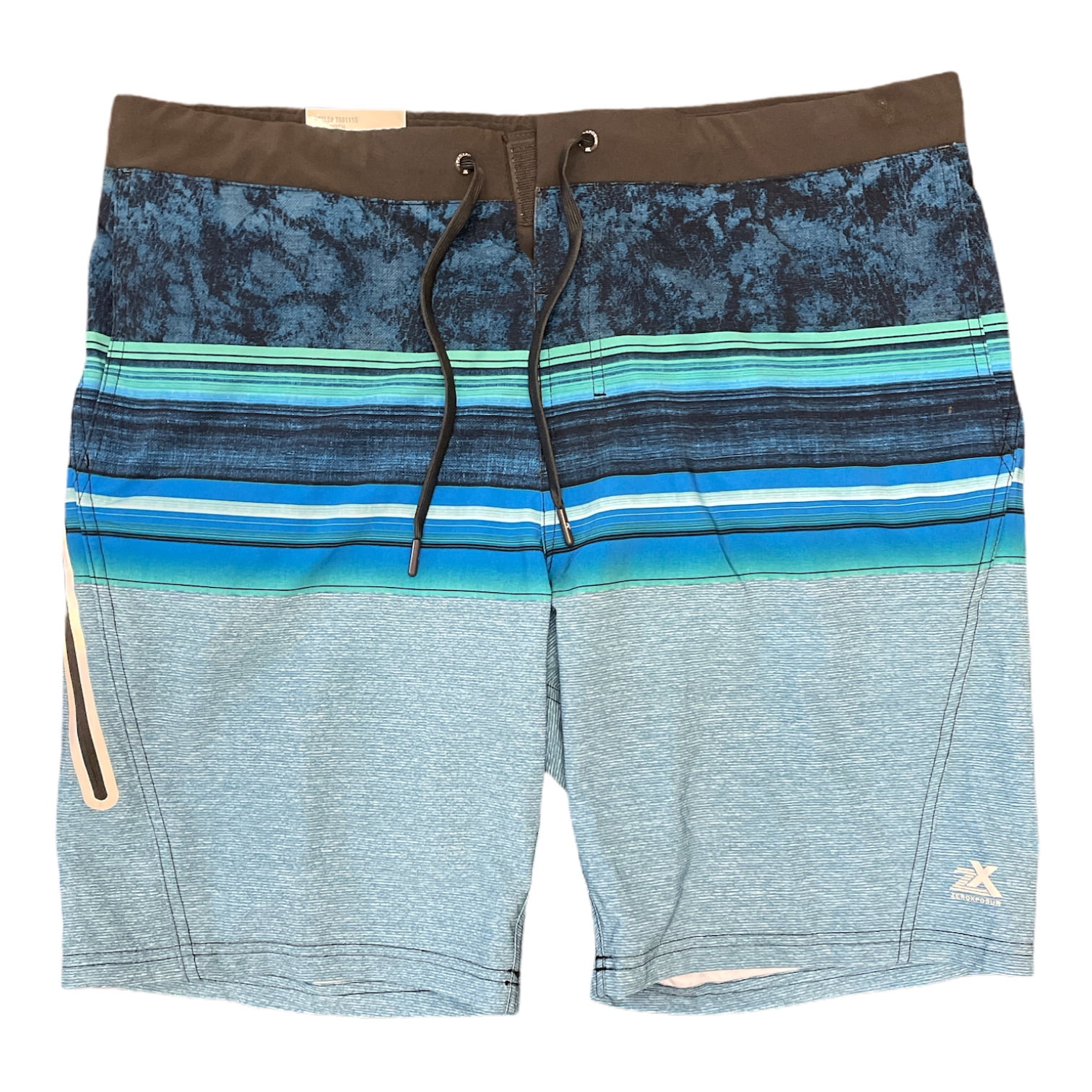ZeroXposur Men's Stretch Swim Trunks w/ Diagonal Pocket (Teal Ditch, L ...