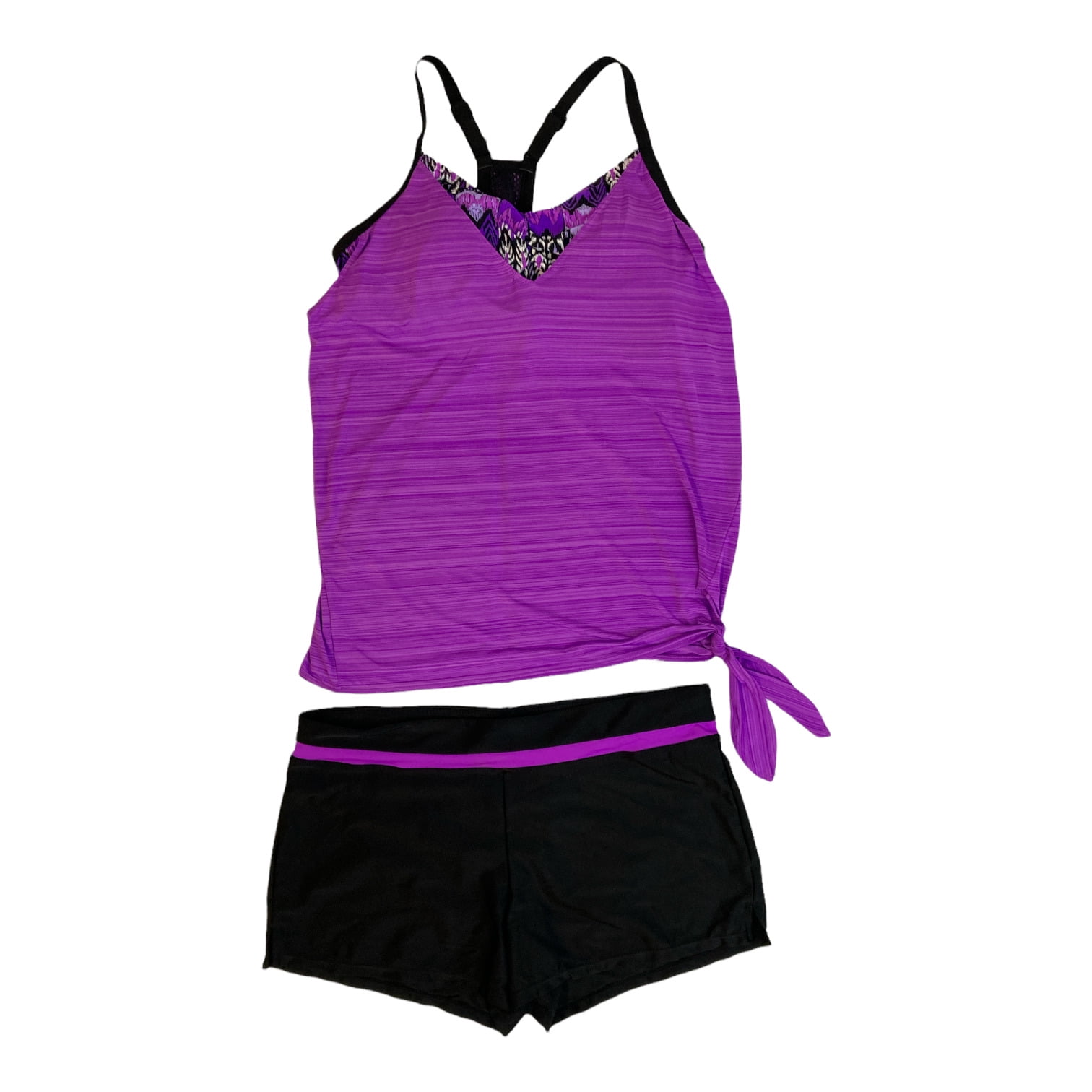 ZeroXposur Women's 2-In-1 Stretch Tankini & Elastic Waistband Short ...