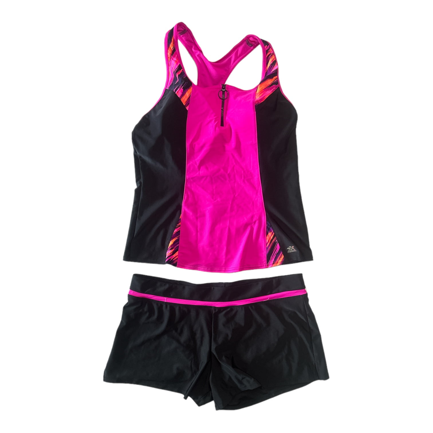 ZeroXposur Women's XL 2 Piece Scuba Swimwear: Tankini Top & Swim Shorts ...