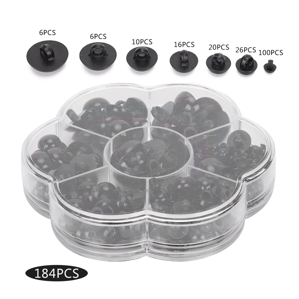 Tebru Safety Eyes, Black Plastic Sewing Buttons For Dolls, Bears, Plush ...