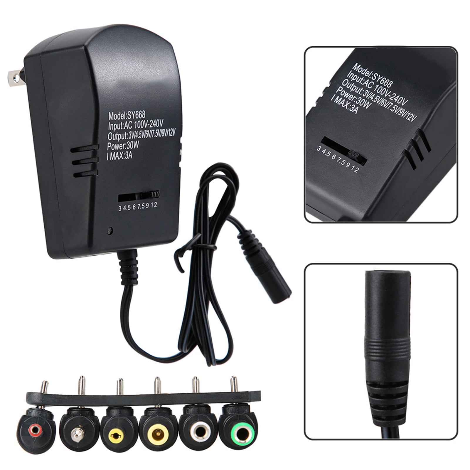 Zerodis Travel Converter, Universal Power Adapter, 30W 3v/4.5v/6v/7.5v ...