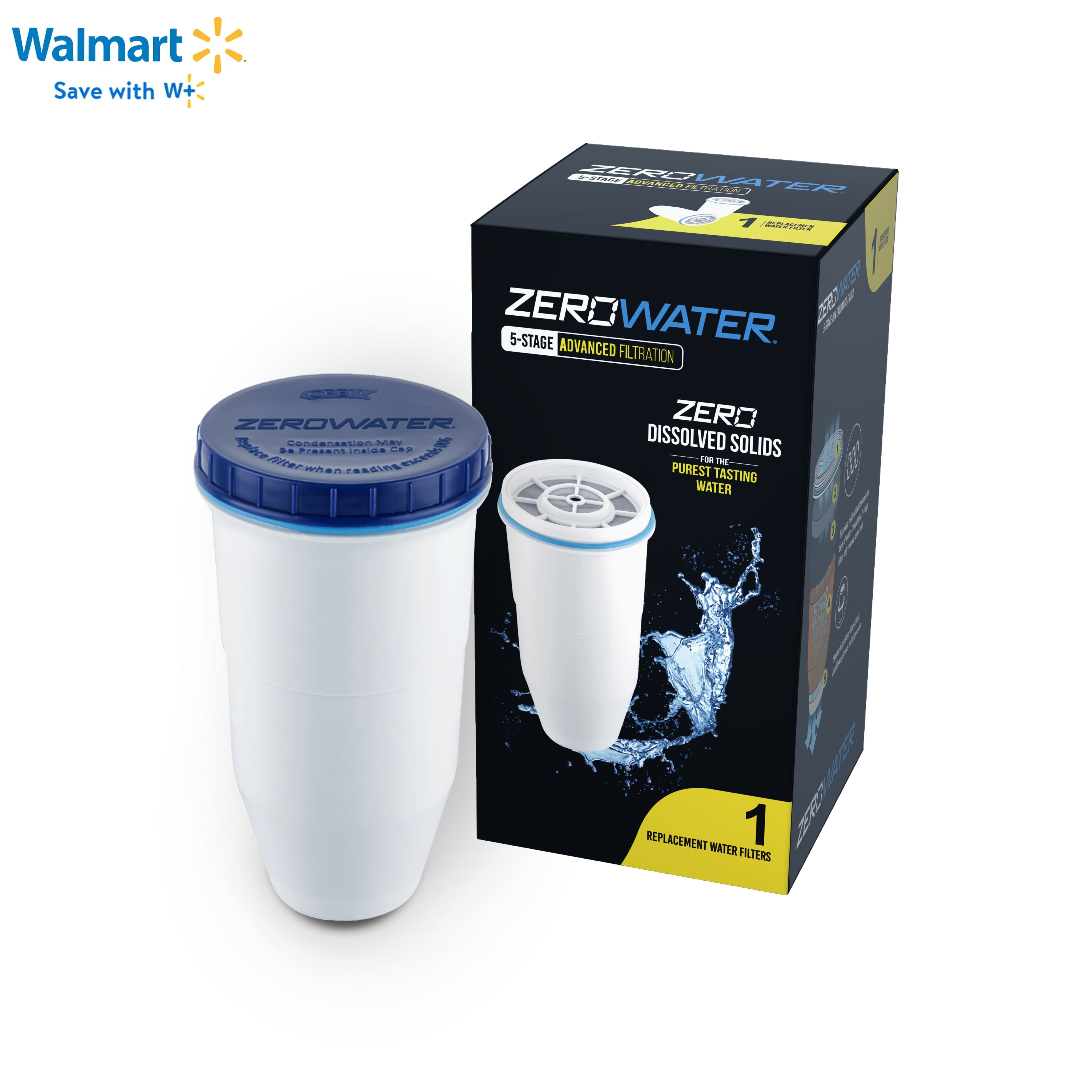 ZeroWater 5-Stage Water Filter Replacement, 1 Pack, Removes Dissolved Solids - Walmart.com