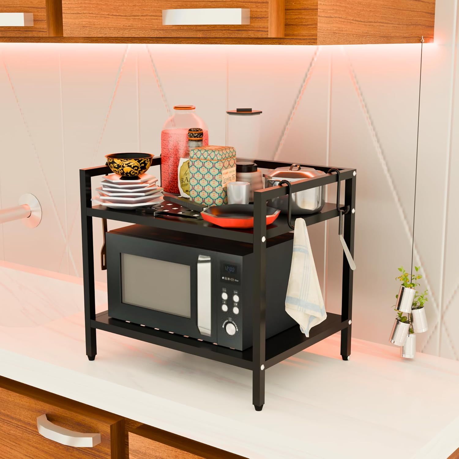 Zeroway Microwave Oven Stand for Kitchen Platform Microwave Oven Rack with Multiperpose ...