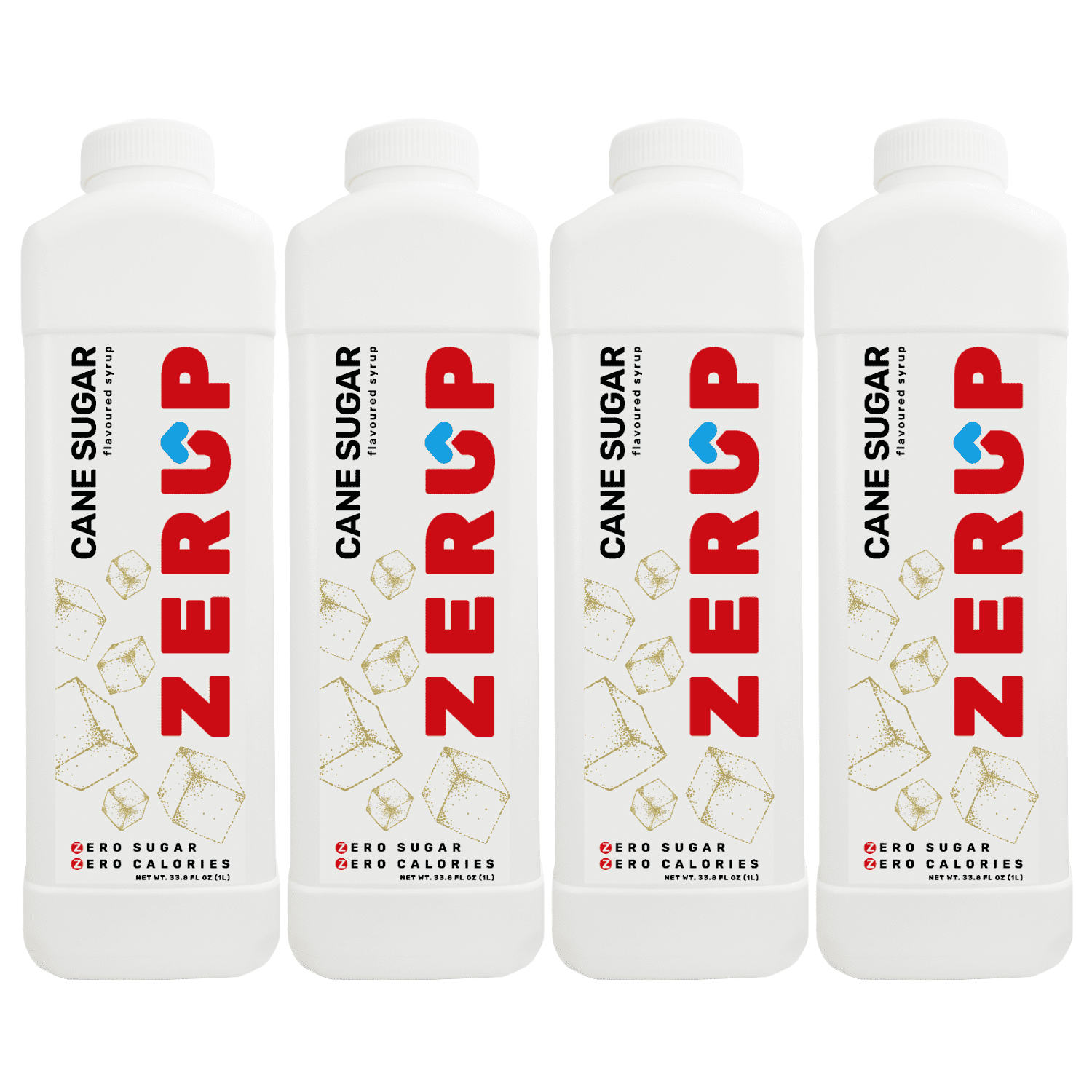 Zerup, Cane Sugar Syrup, 33.8 Oz, Pack of 4, Zero Sugar, Zero Calories ...
