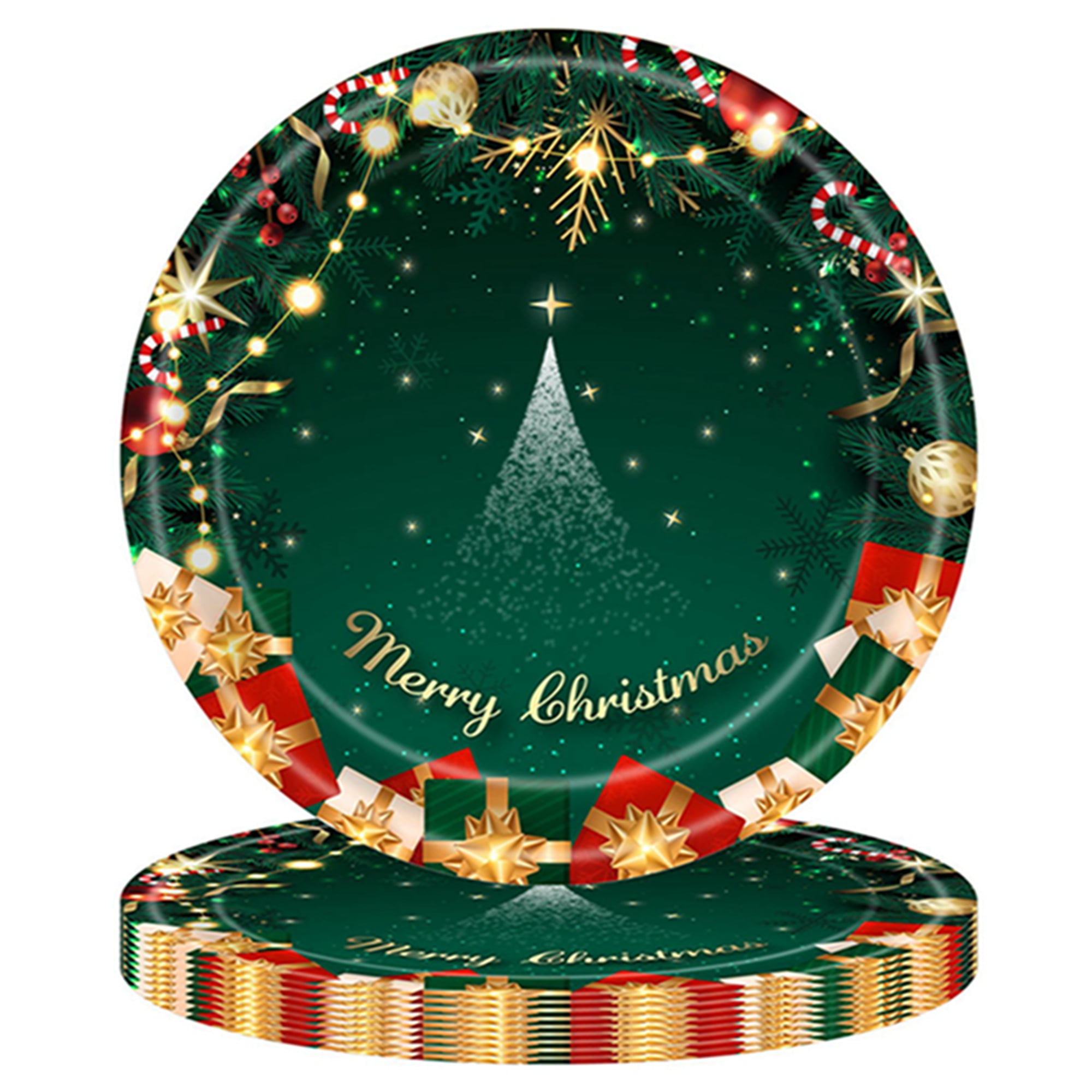 Zervatek Christmas Party Decoration Paper Plates, Tissue Paper ...