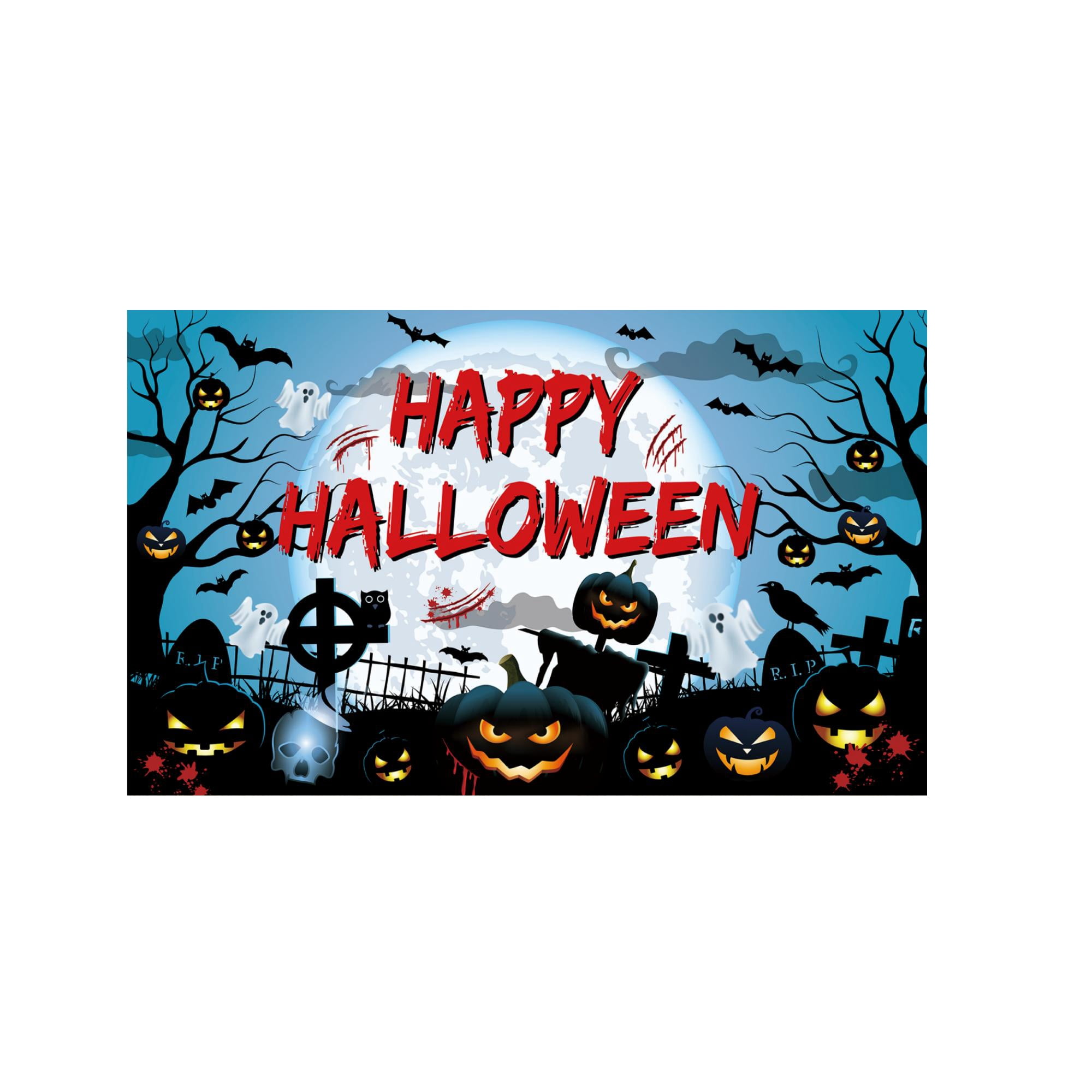 Zervatek Halloween Backdrops Scary Pumpkin Letter Ghost Printed Flag ...