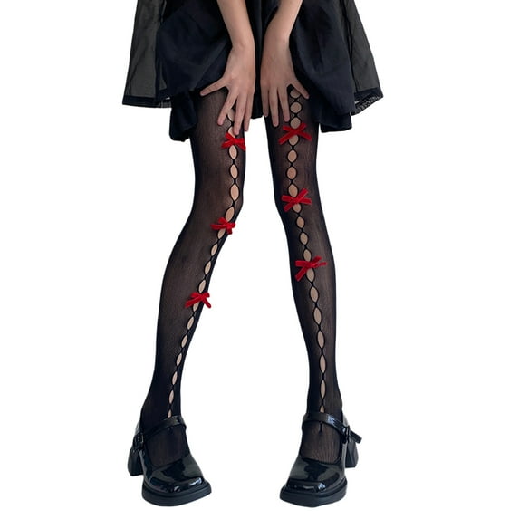 Zervatek Women Stocking Leggings Cutouts Cute Bow Tights Pantyhose for ...