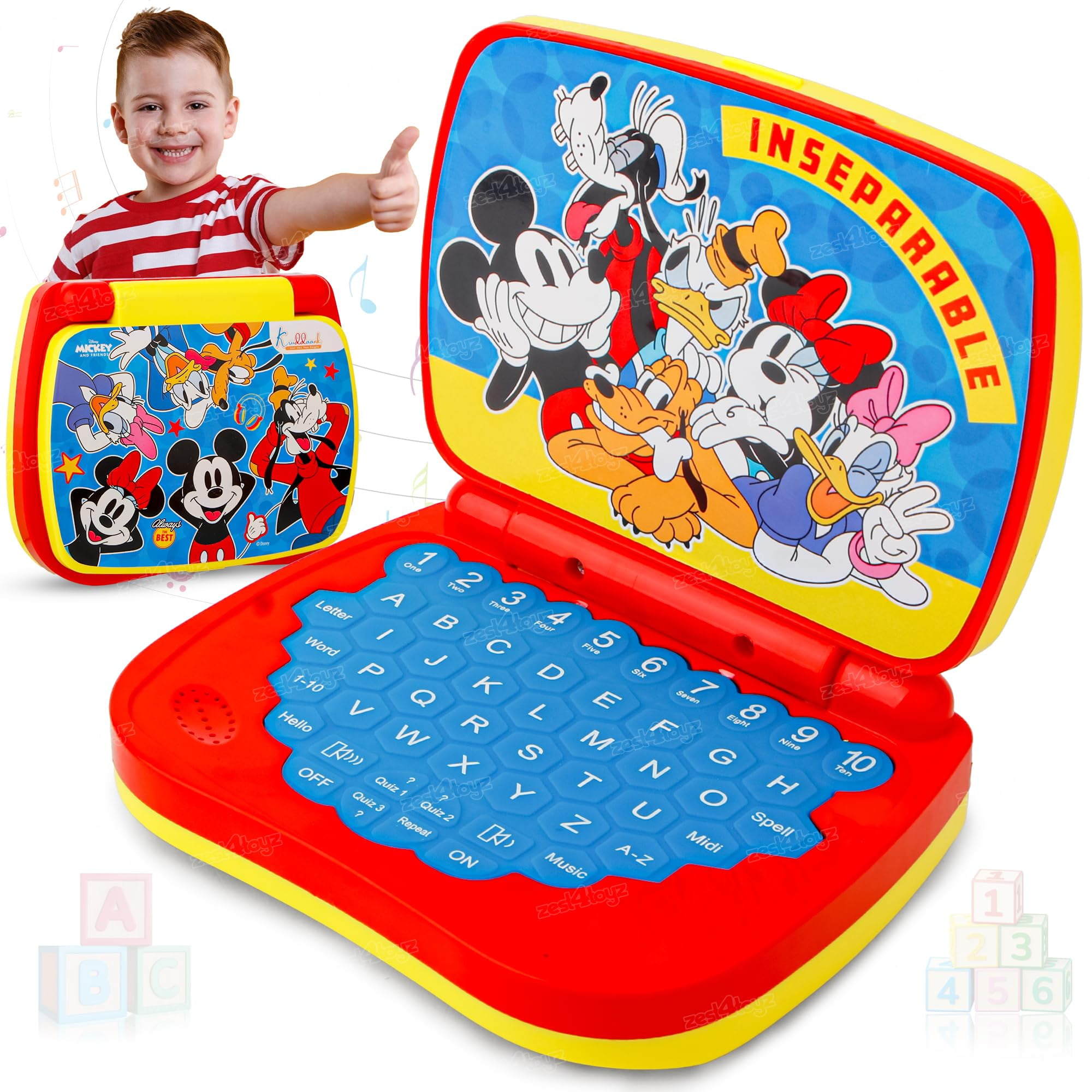 Zest 4 Toyz Kids Mickey Computer Toy Laptops for Kids Age 3+ Activity ...