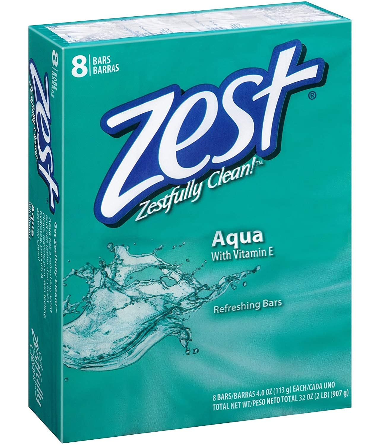Zest Bath Bars Soap 4oz 8ct Aqua 2-Pack - Walmart.com