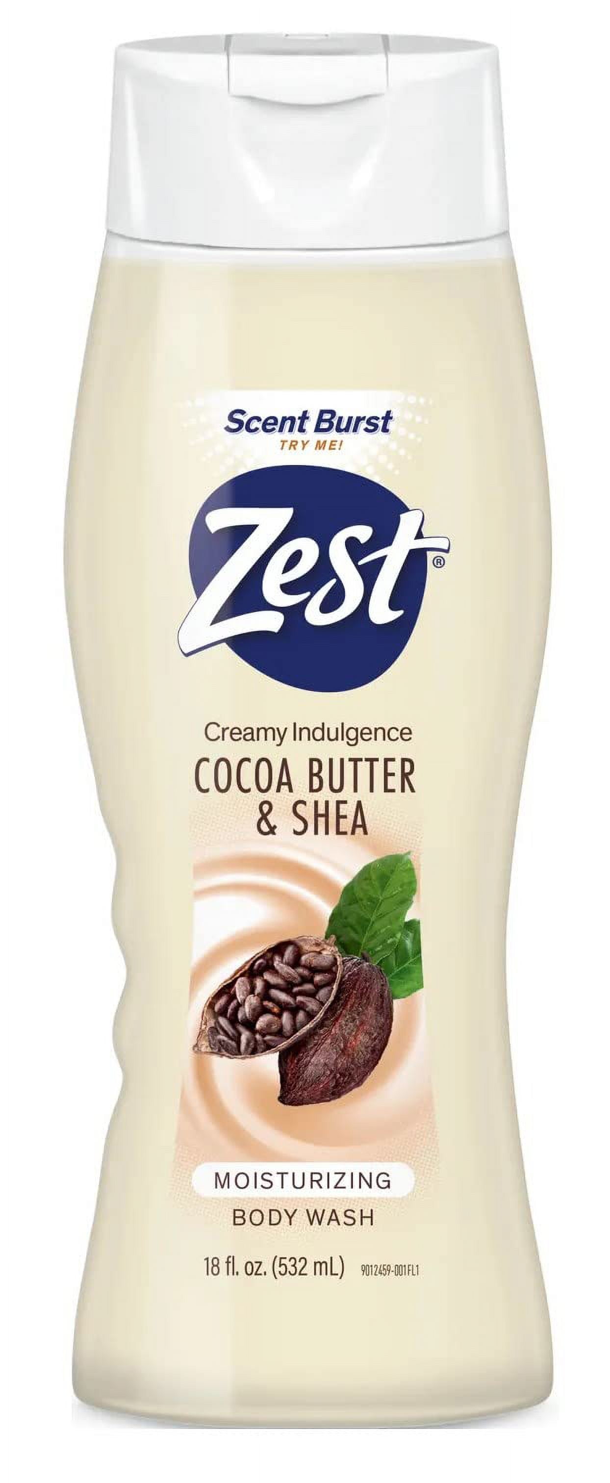 Zest Body Wash, Creamy Cocoa Butter & Shea 18 oz (Pack of 3) - Walmart.com