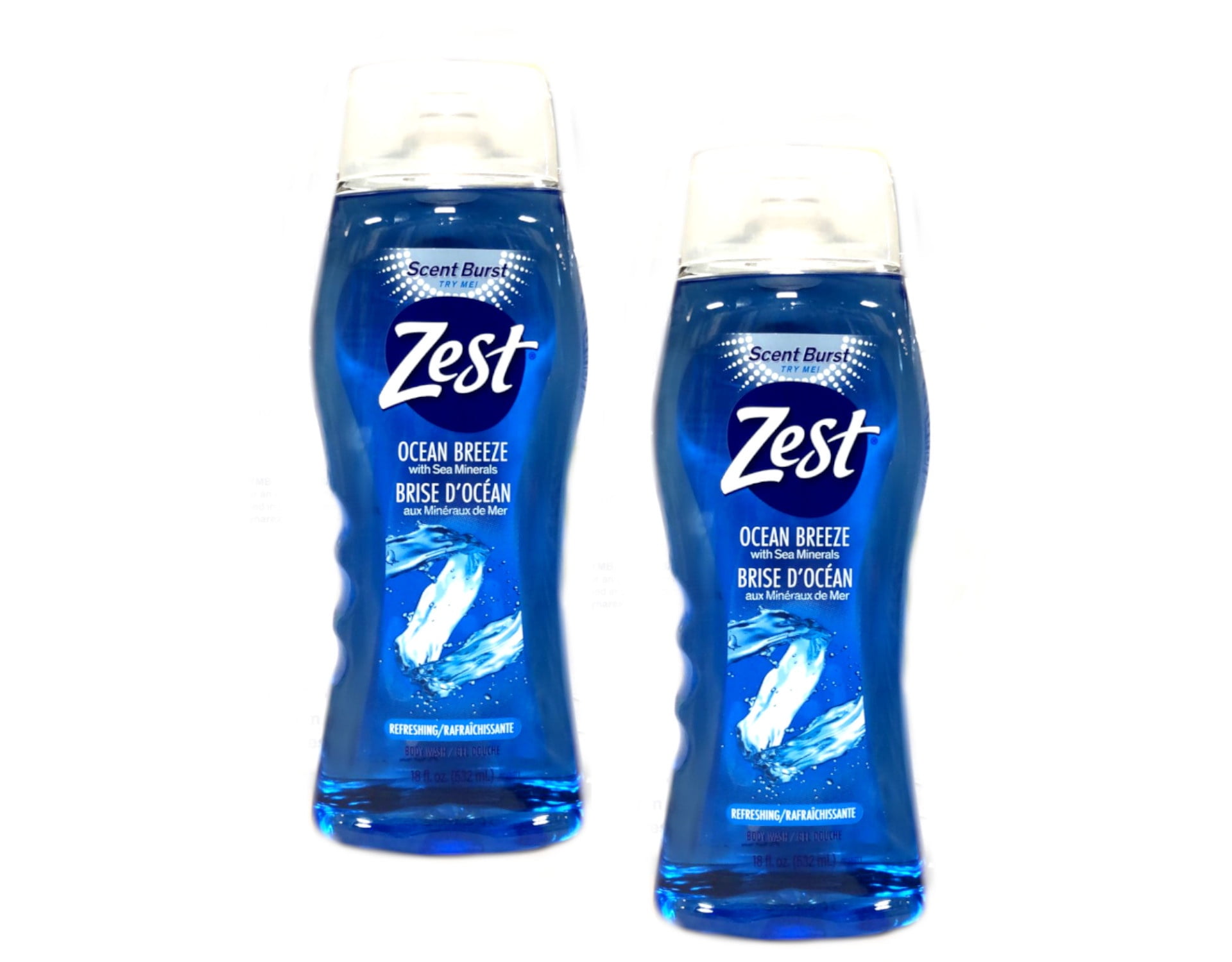 Zest Body Wash Ocean SE33 Breeze Invigorating 18 Ounce (532ml) (Pack of 2) - Walmart.com