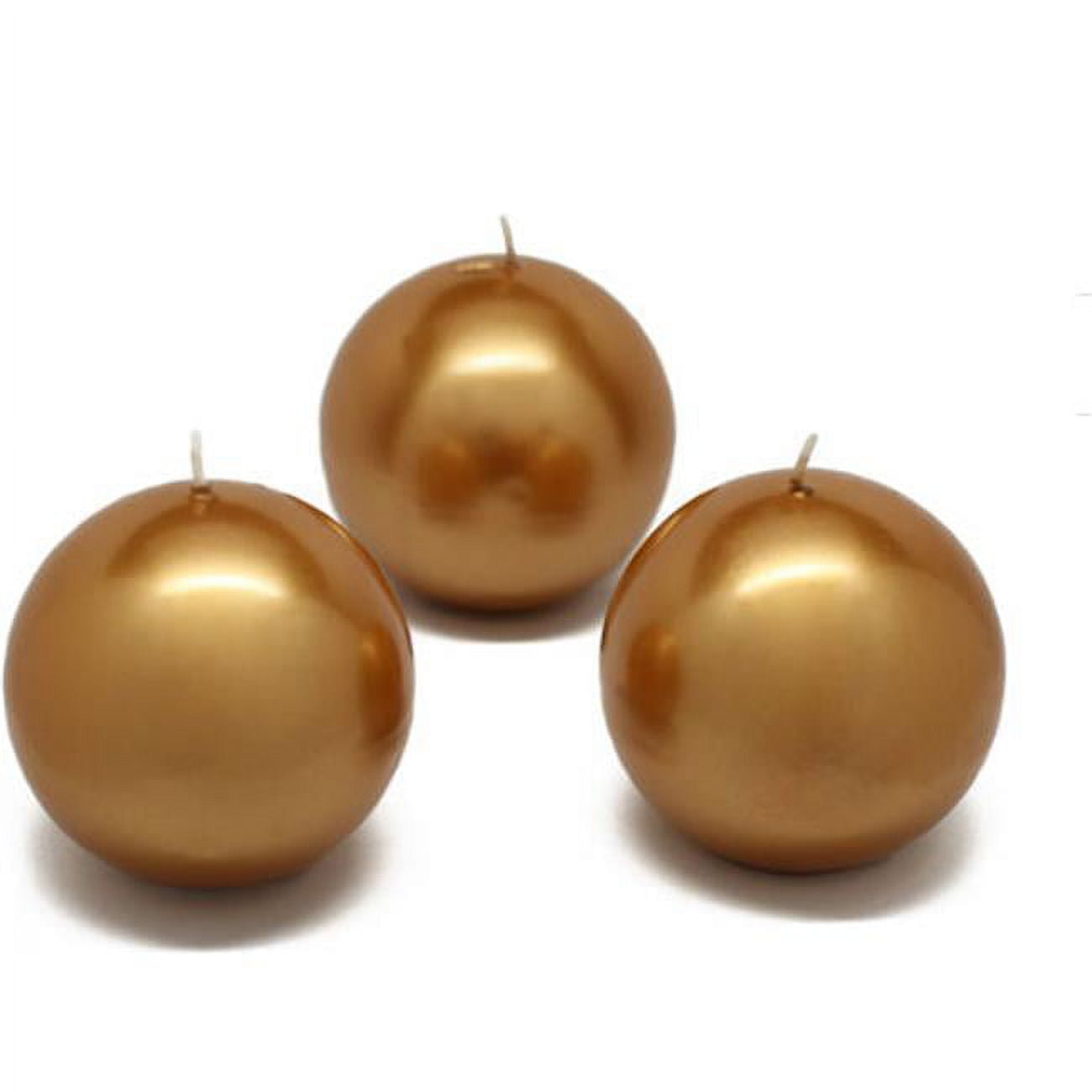 Zest Candle CBZ-039 3 in. Metallic Gold Ball Candles -6pc-Box - Walmart.com