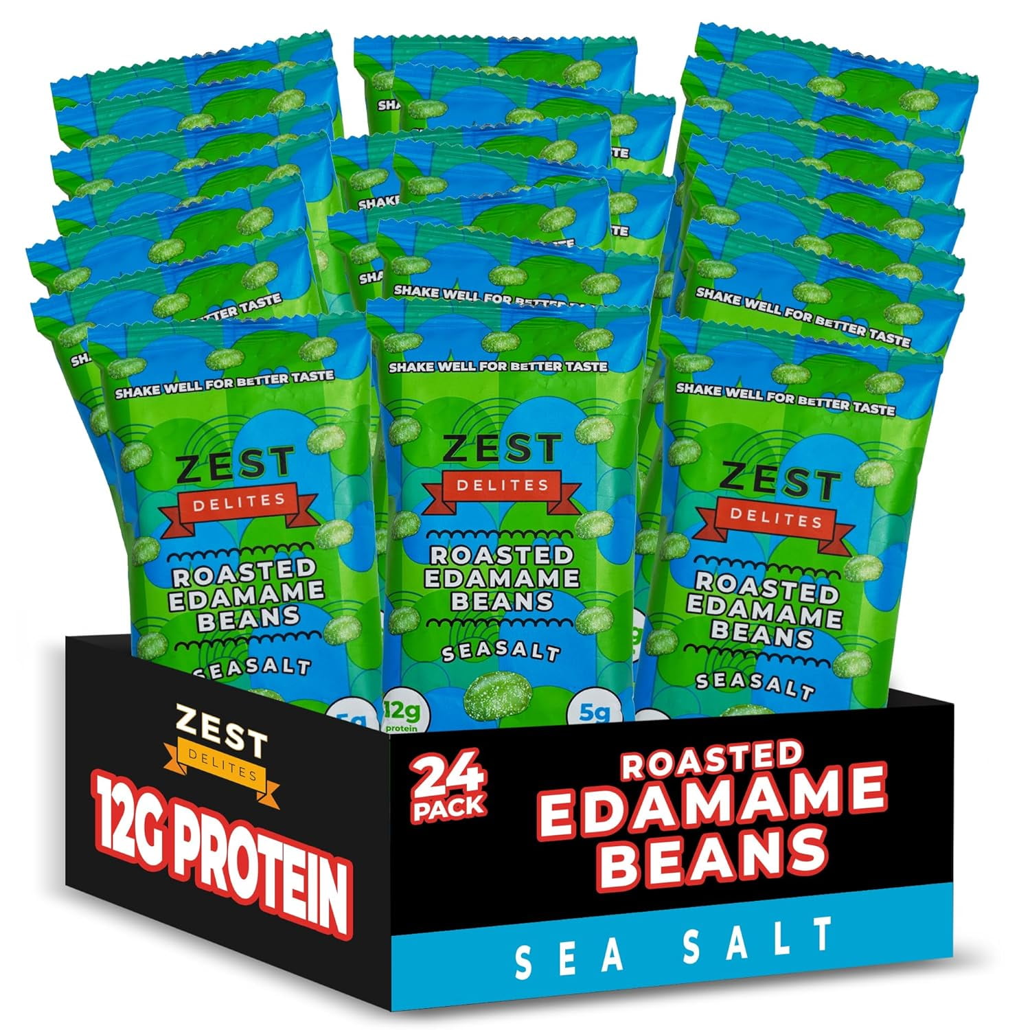 Zest Delites Edamame Beans Snack, Low Calorie High Protein Snack (12g ...