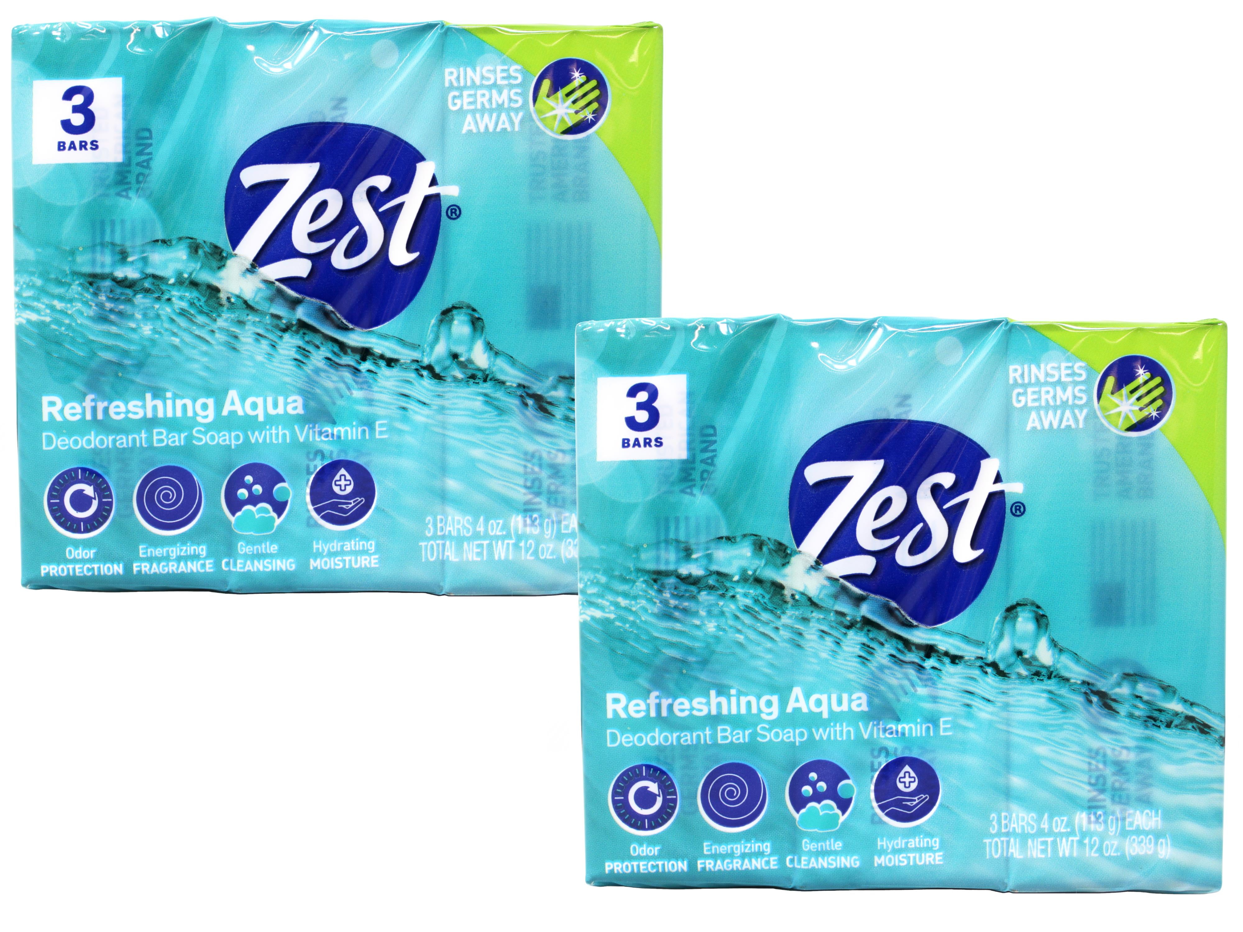 Zest Aqua Scented Refreshing Soap Bars, 4 oz, Pack of 2 - Walmart.com