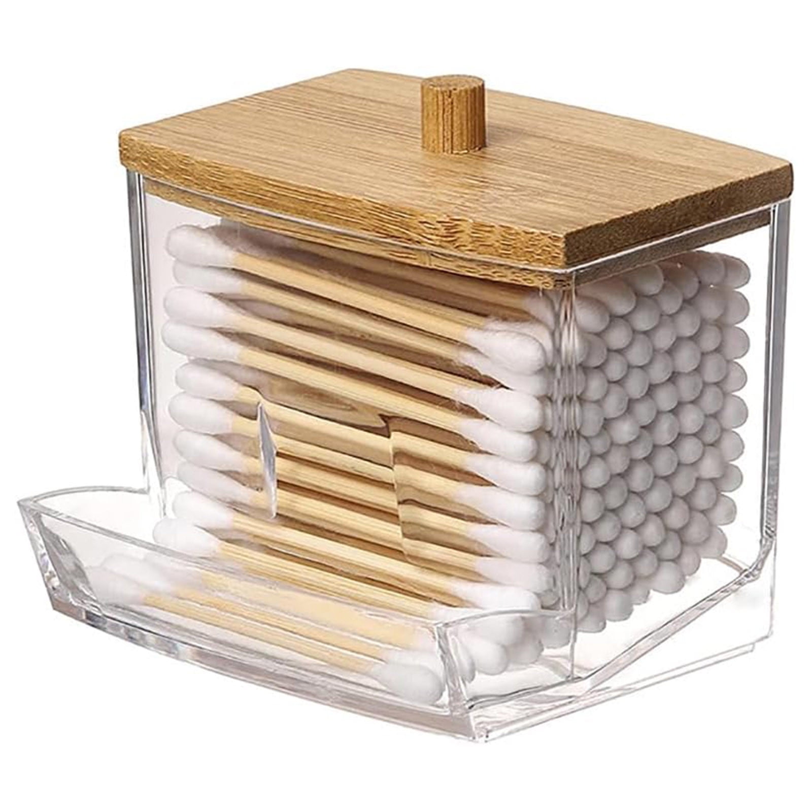 ZestMode 1Pc Qtip Holder with Lid - Square Cotton dispenser Bathroom ...
