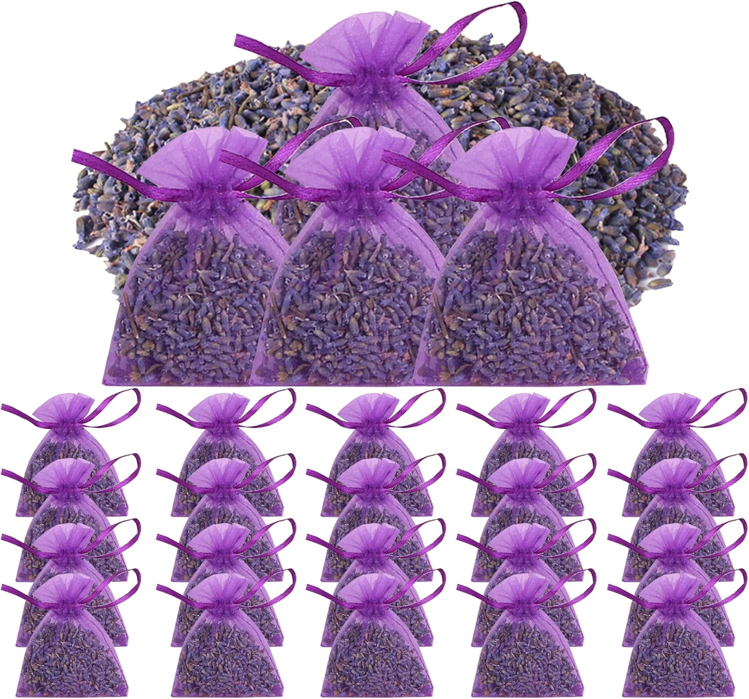 ZestMode 20 Packs Lavender Sachetses for Drawers and Closets - Dried ...