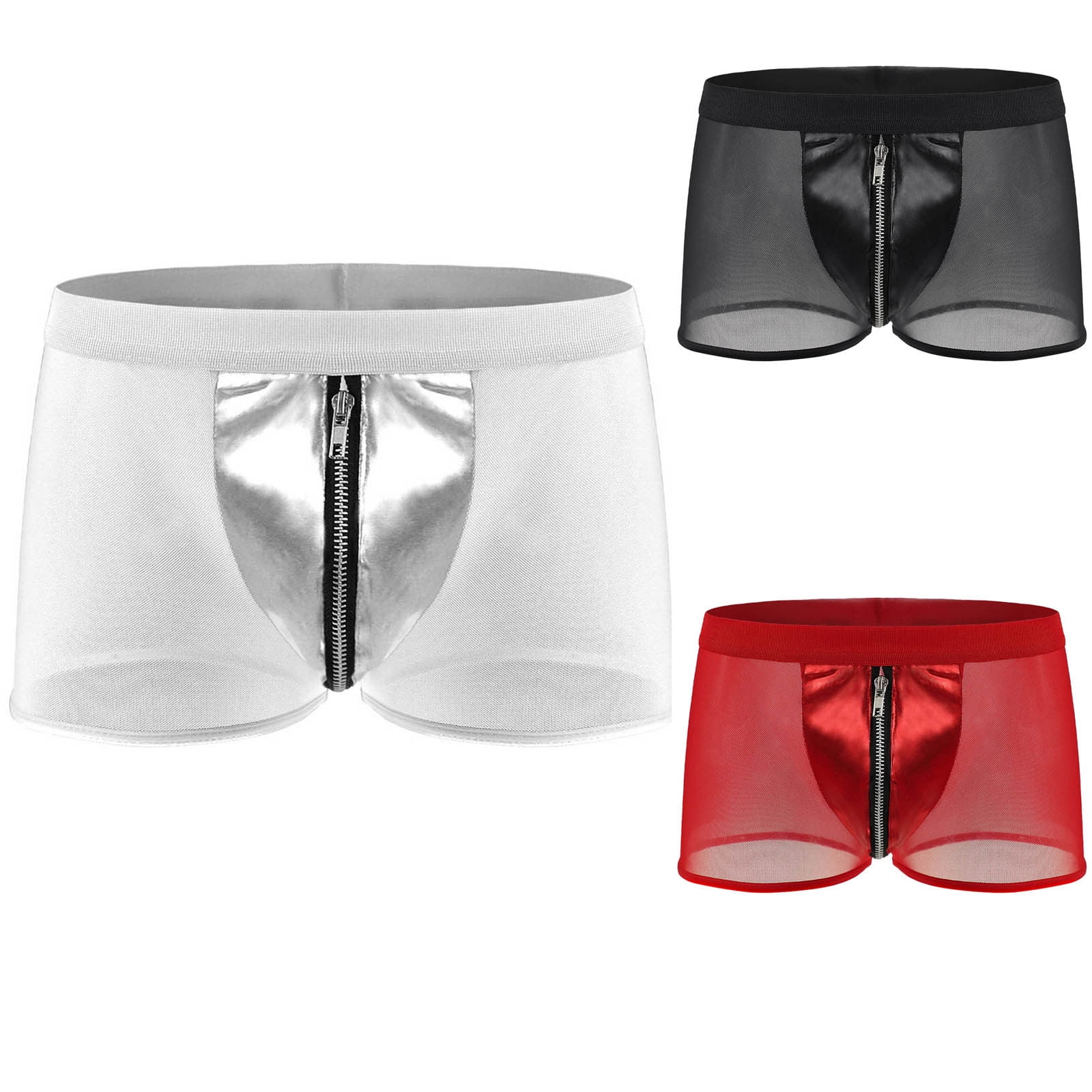 ZestMode 3 Pack Men's Boxer Briefs Cotton Stretch Underwear Open Fly ...