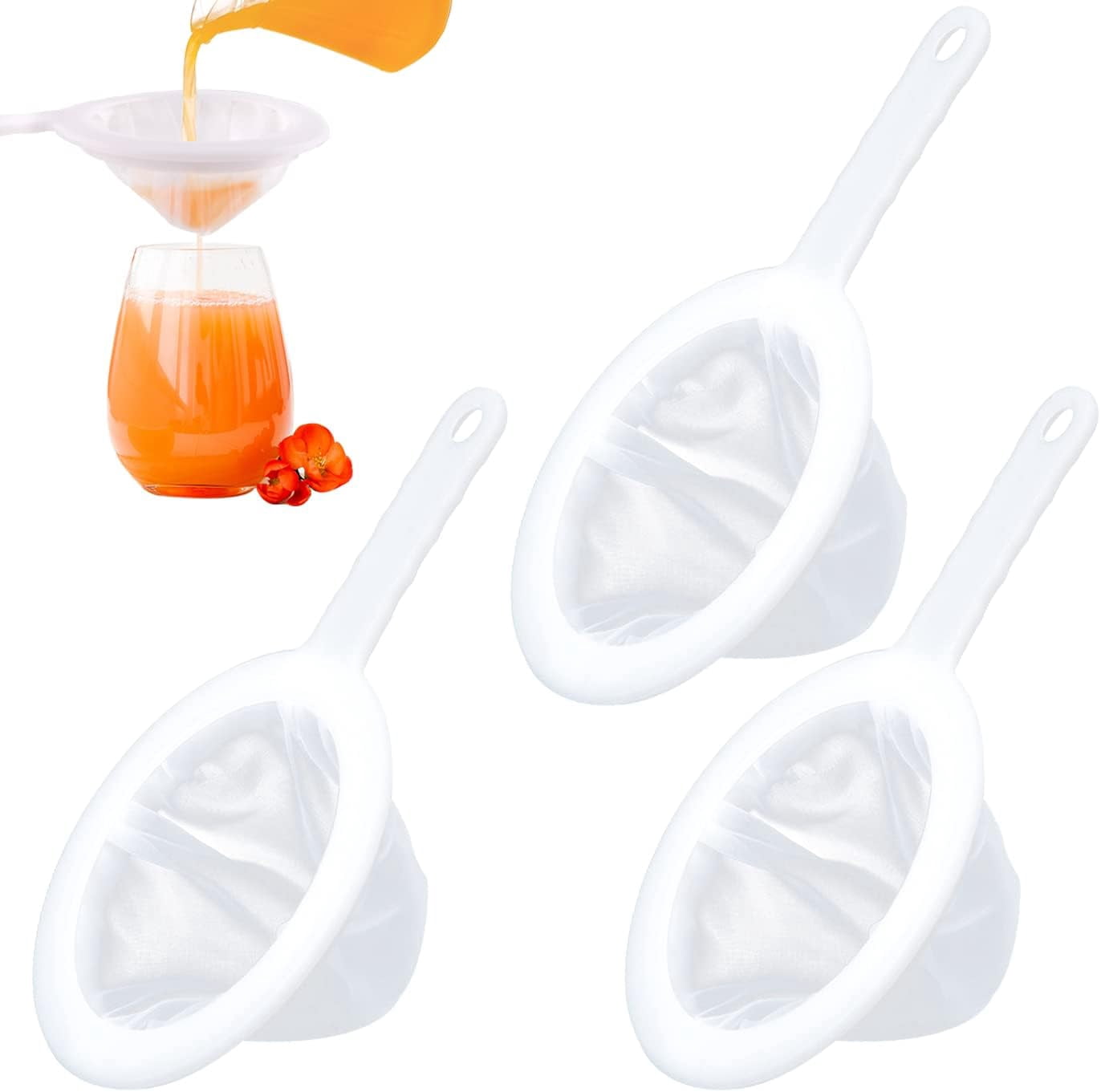 ZestMode 6 Pieces Nylon Fine Mesh Strainer Ultra Fine Mesh with Handle ...