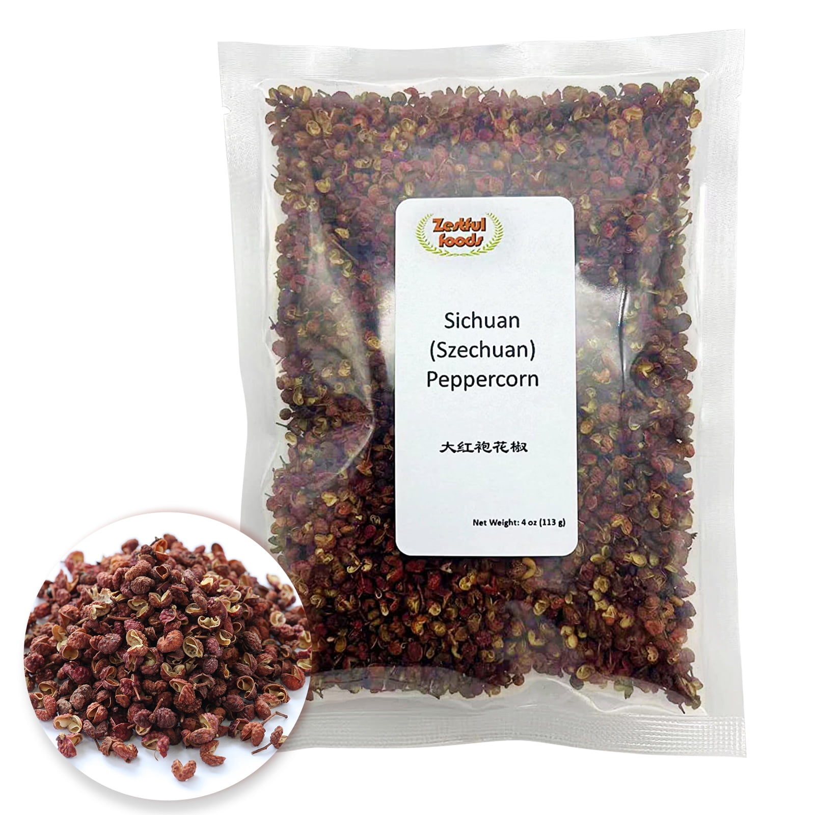 Zestful Foods Natural Sichuan Peppercorn Seed, 4oz - Authentic Chinese Szechuan Peppercorns for ...