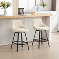 Zesthouse 25.2" Swivel Counter Stools Set of 2, Linen Bar Stools with ...