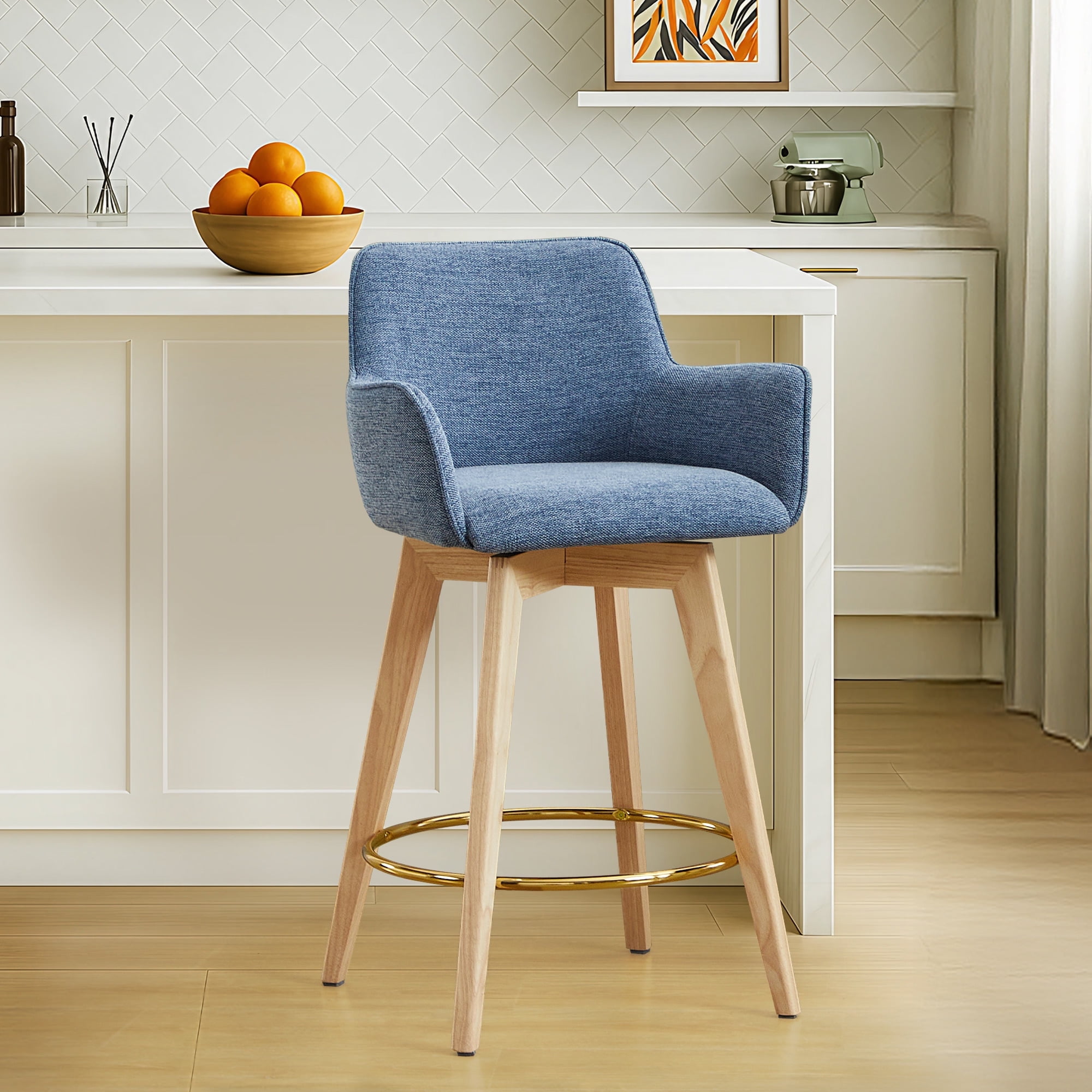 Zesthouse 25.8" Modern Bar Stools Counter Height, Swivel Single Bar ...