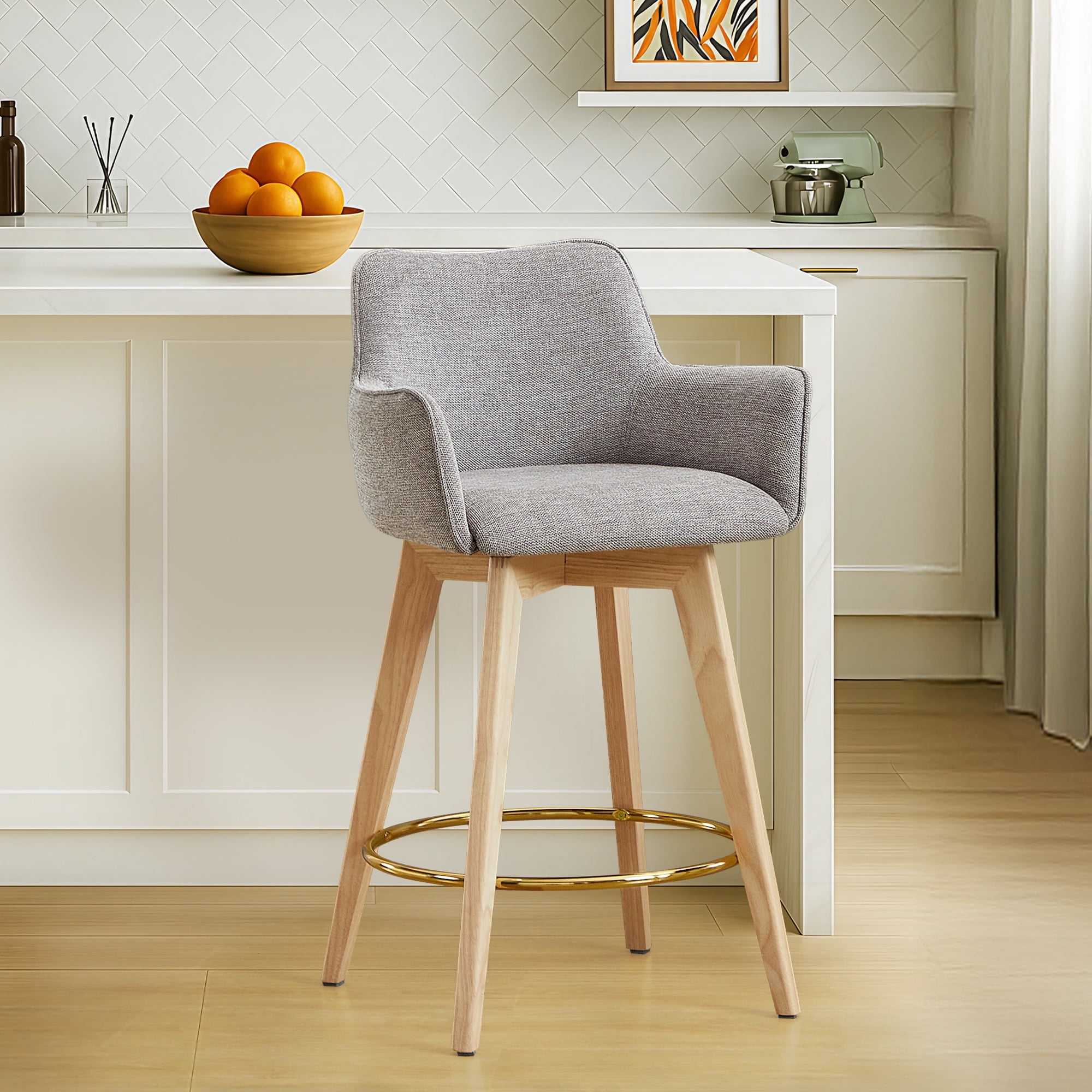 Zesthouse 25.8" Modern Bar Stools Counter Height, Swivel Single Bar ...