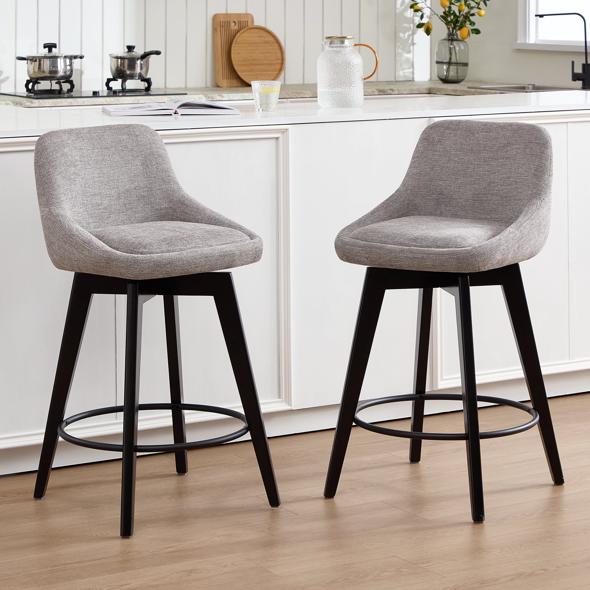 Zesthouse 26.8″ Swivel Bar Stools Counter Height Set of 2, Modern ...