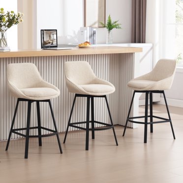 Dycanpo 26'' Counter Height Bar Stools Set of 6 with Backrest and Arms ...