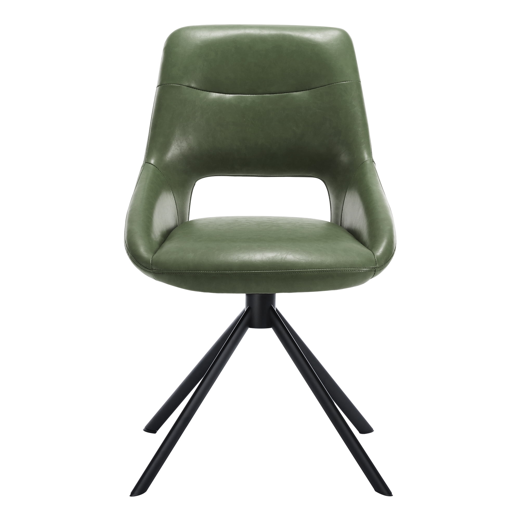 Zesthouse Swivel Desk Chair No Wheels, Modern Faux Leather Task Chair ...