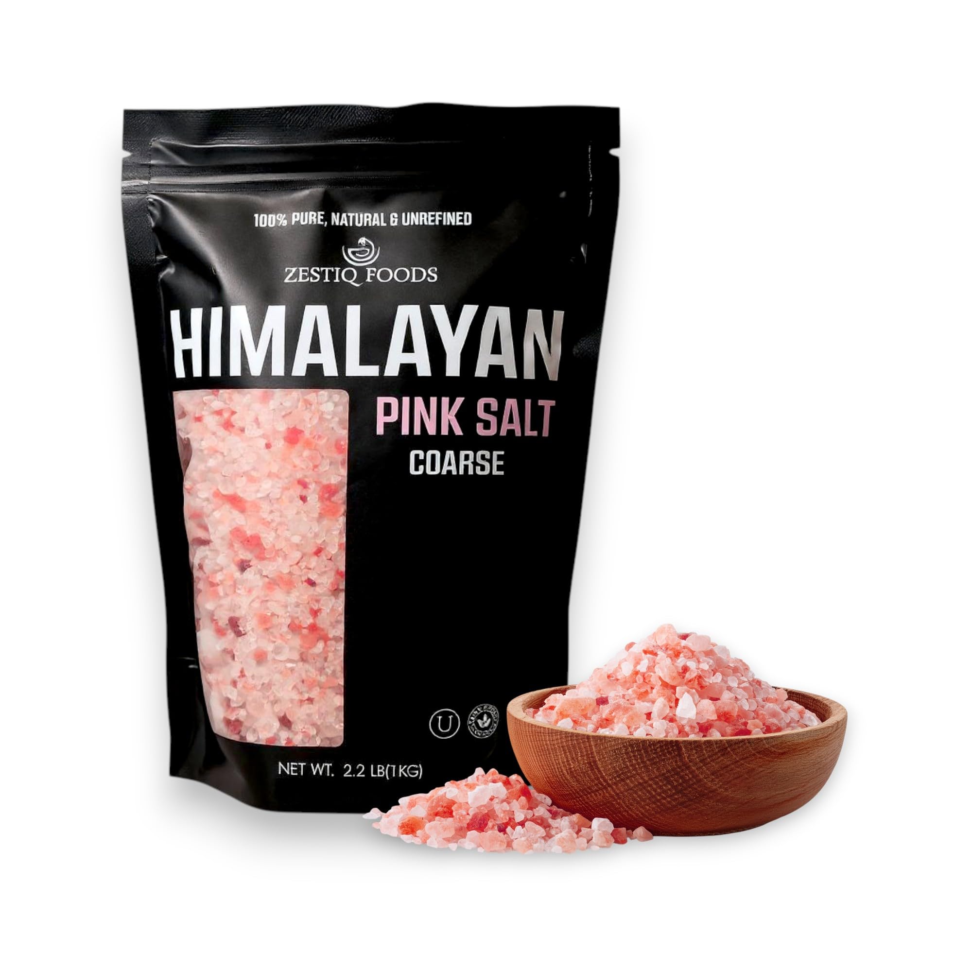 Zestiq Foods Himalayan Pink Salt MDA05 - Organic, Fine & Coarse Grain ...