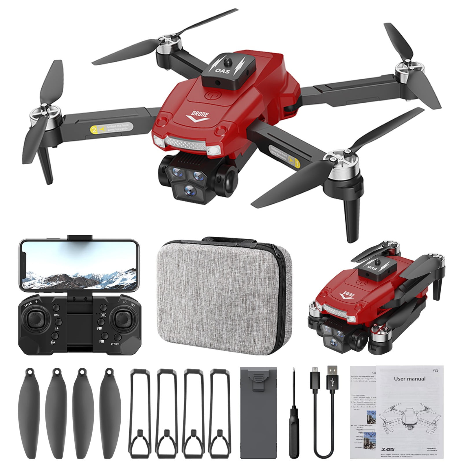 ZestqaQ Brushless Motor Drone with Camera, Gesture Control, FPV, 360° Flip, Smart Obstacle ...