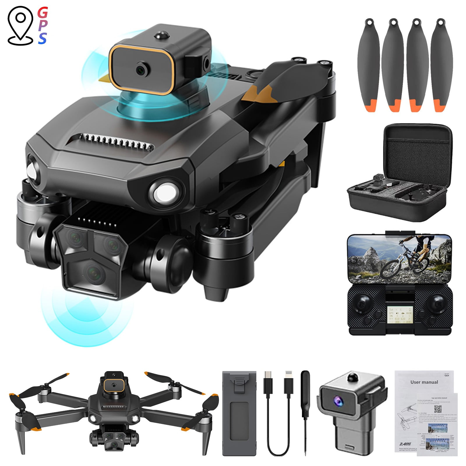 ZestqaQ GPS Drone with 4K Camera, Brushless Motor, Auto Return, Follow ...