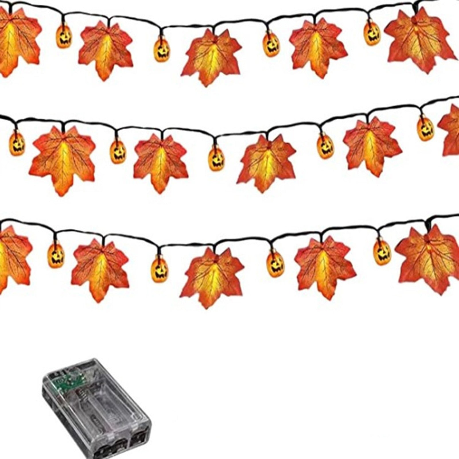 ZestqaQ Halloween String Lights, LED Maple Leaf Decorations, Pumpkin ...
