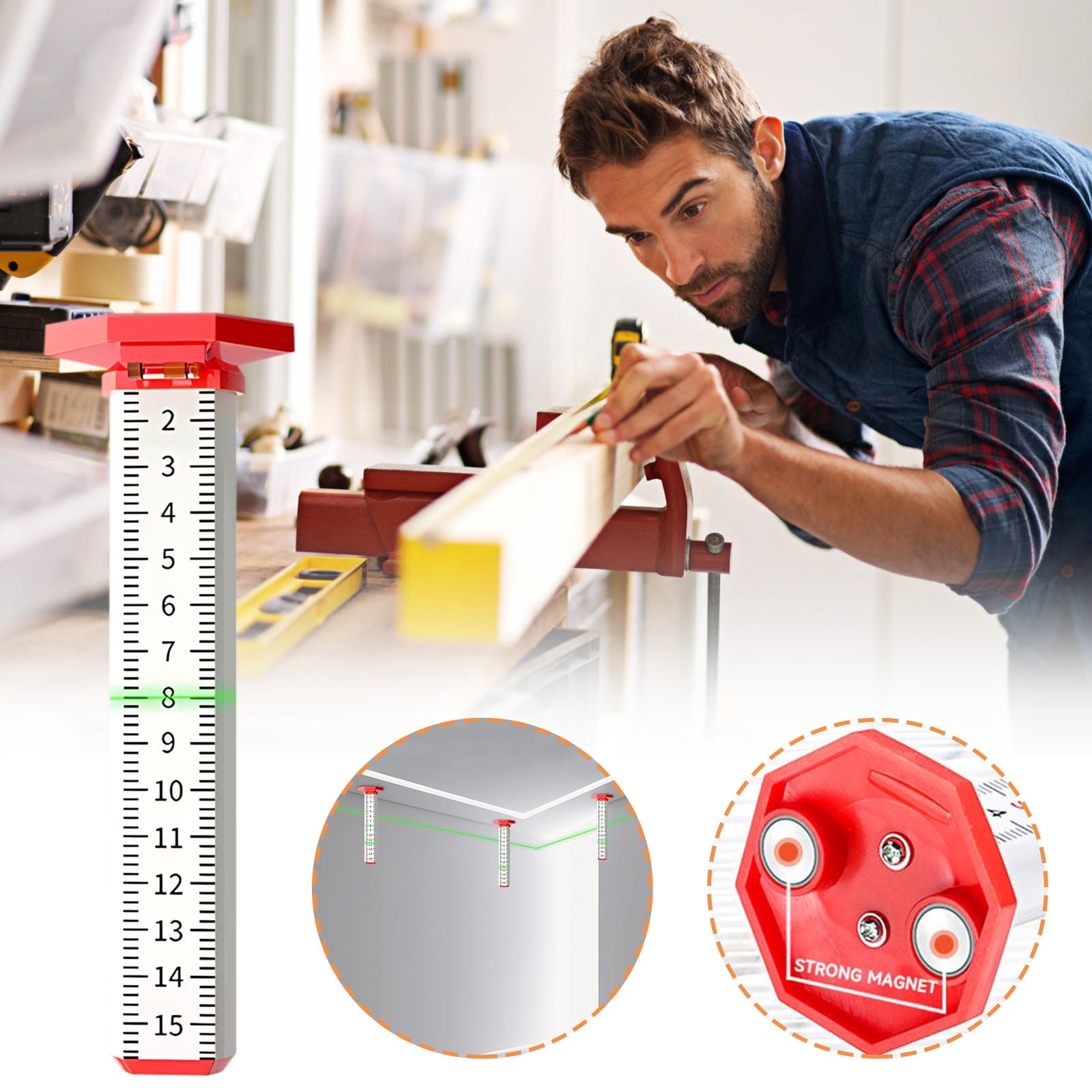 ZestqaQ Light Steel Leveling Tool for Ceiling and Wall Tile Installation, Precision Measuring ...